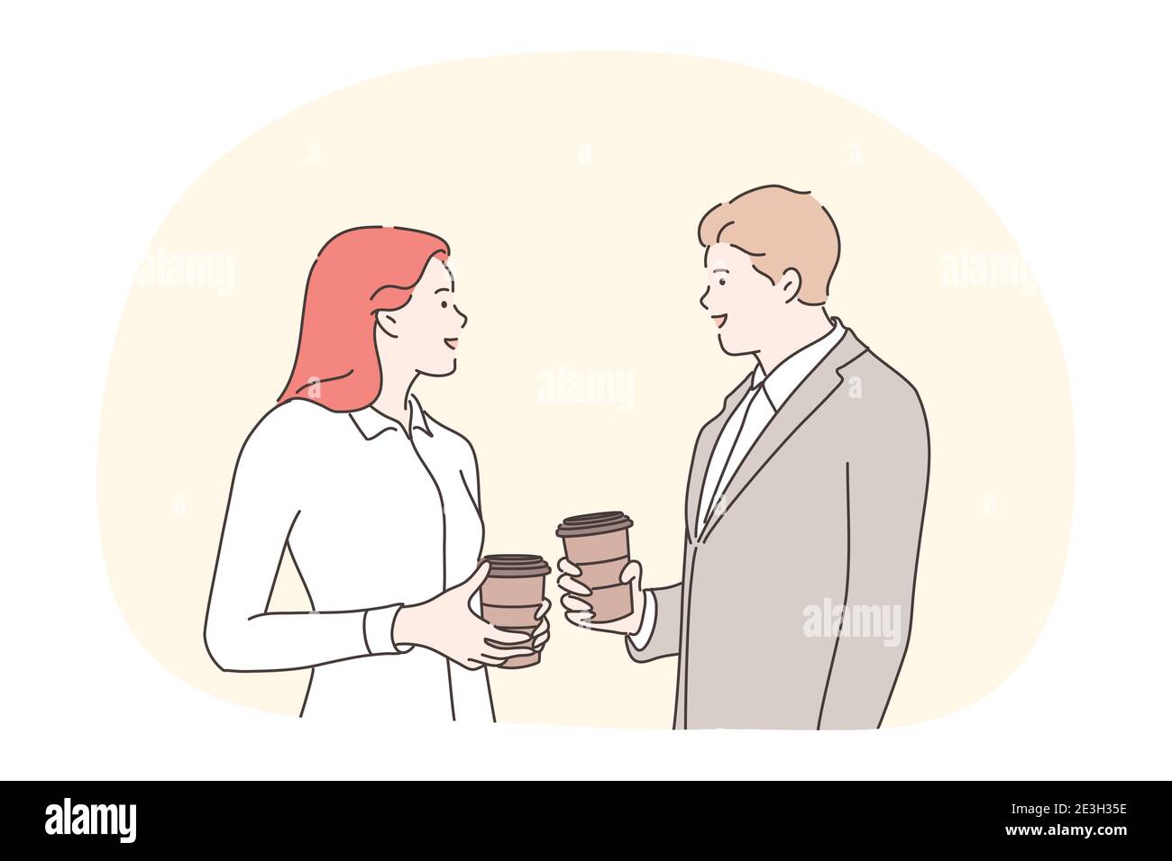 Business, break, communication, conversation, friendship concept ...