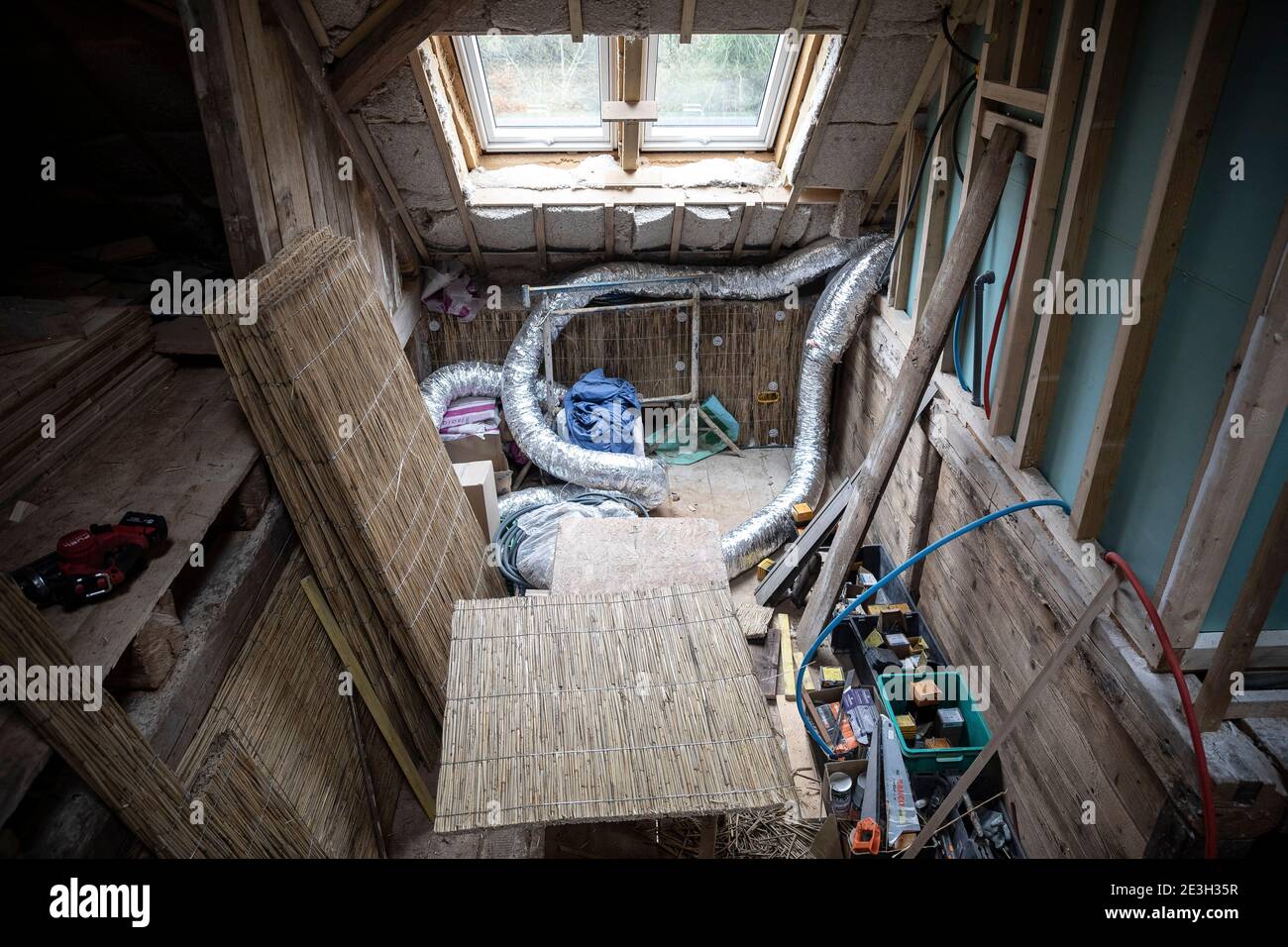 Renovation of a house using eco-friendly materials, bio-based materials ...