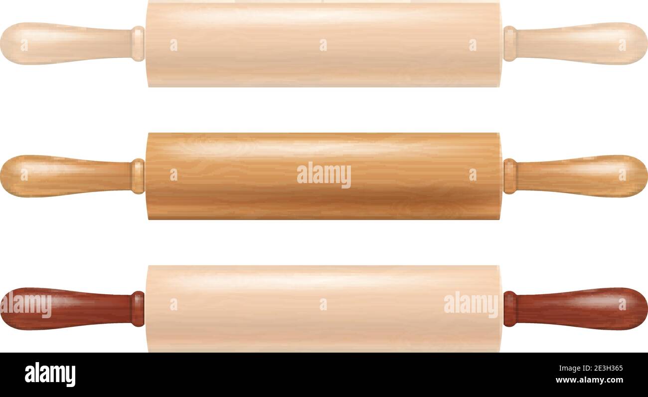 Set of wooden rolling pins. Vector illustration Stock Vector Image ...