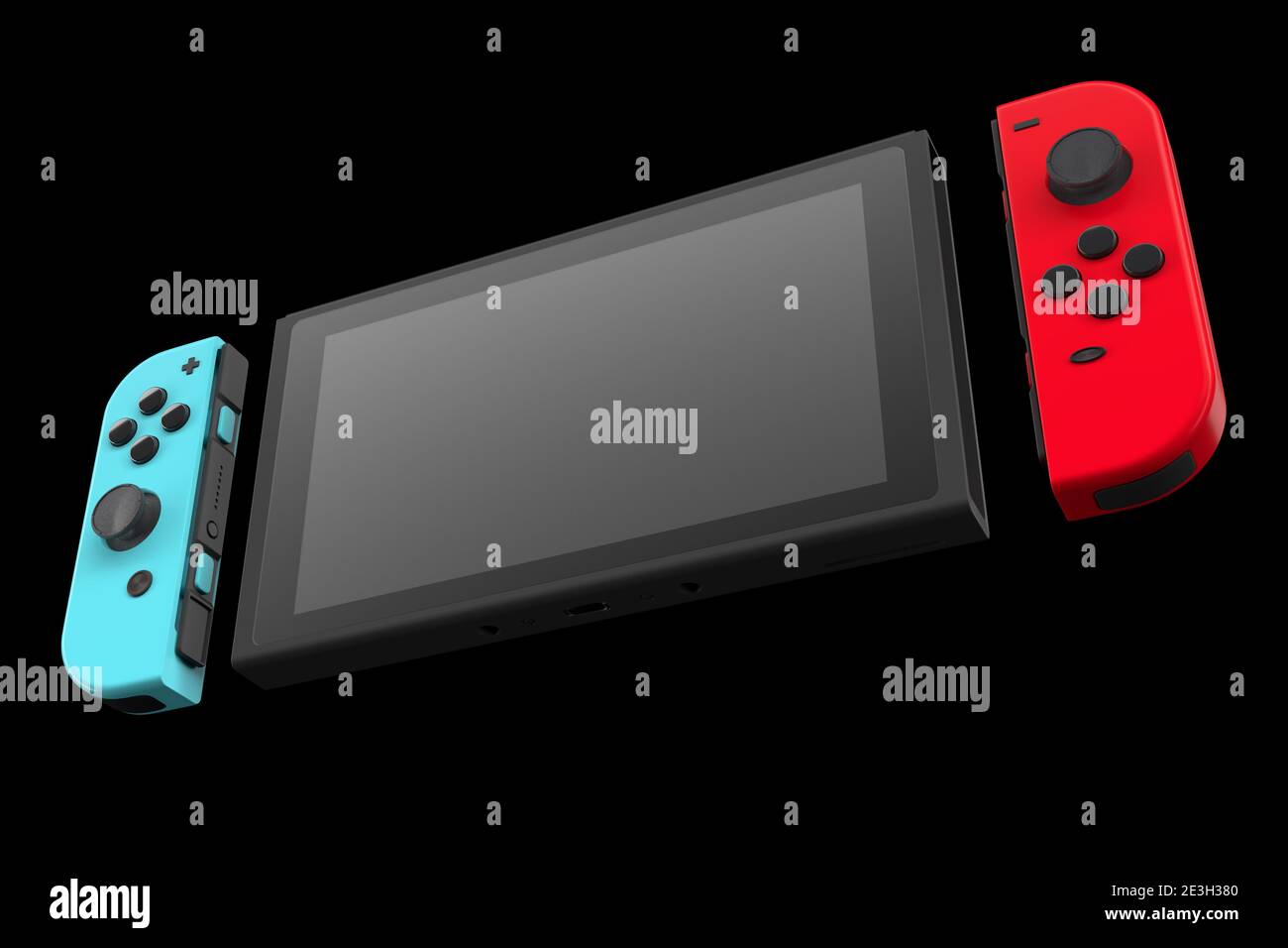 Realistic video game controllers attached to touch screen isolated on ...