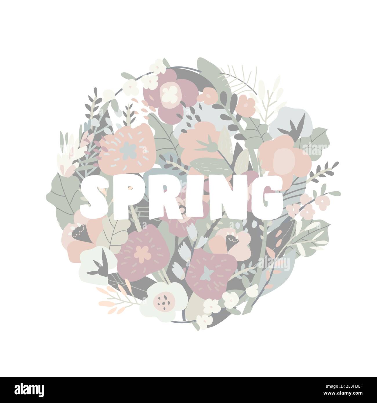 Cute cartoon spring bouquet of flowers. Hello spring Stock Vector Image ...