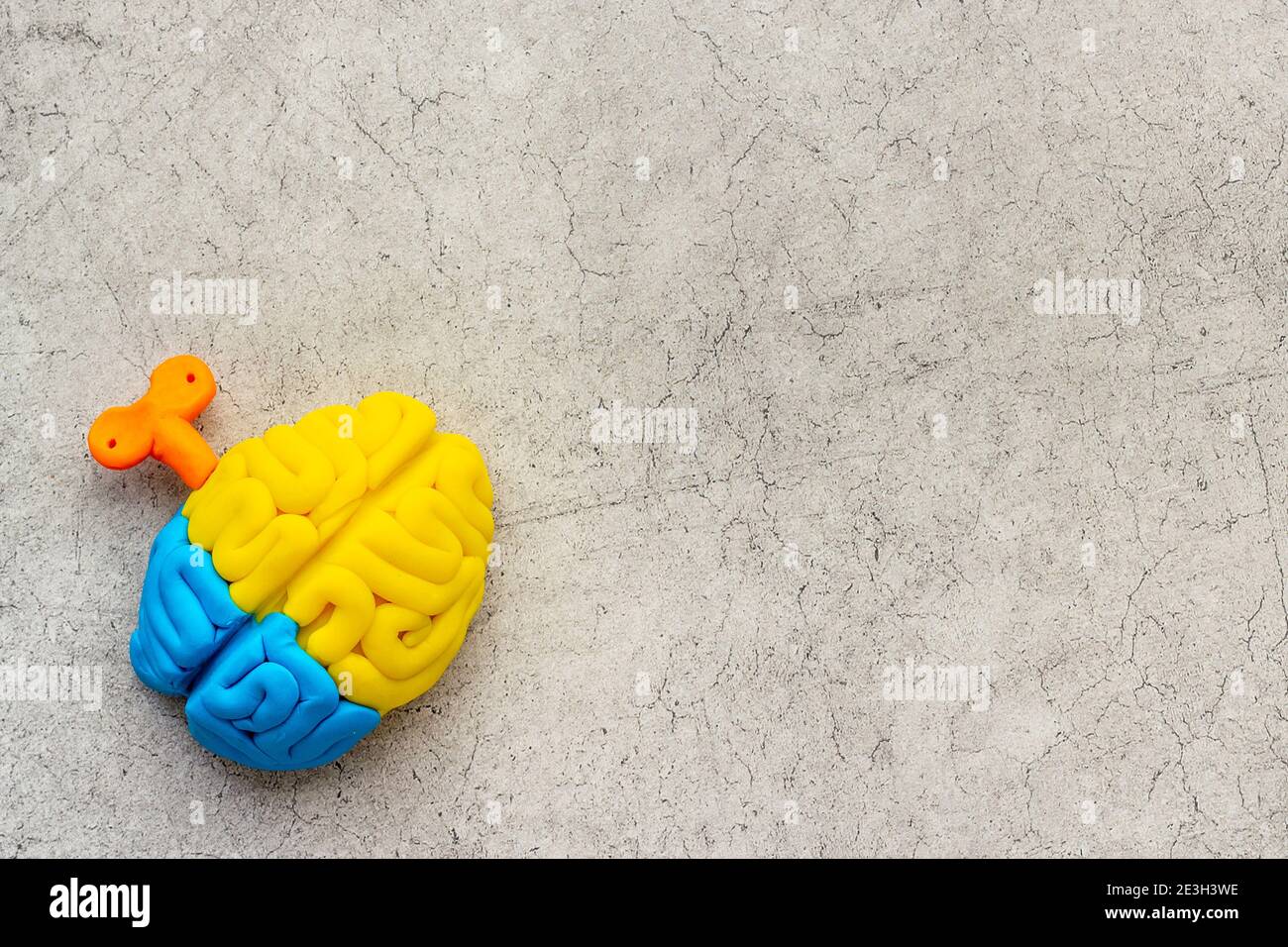 Ideas concept. Work of brain - model made of colorful clay, top view ...