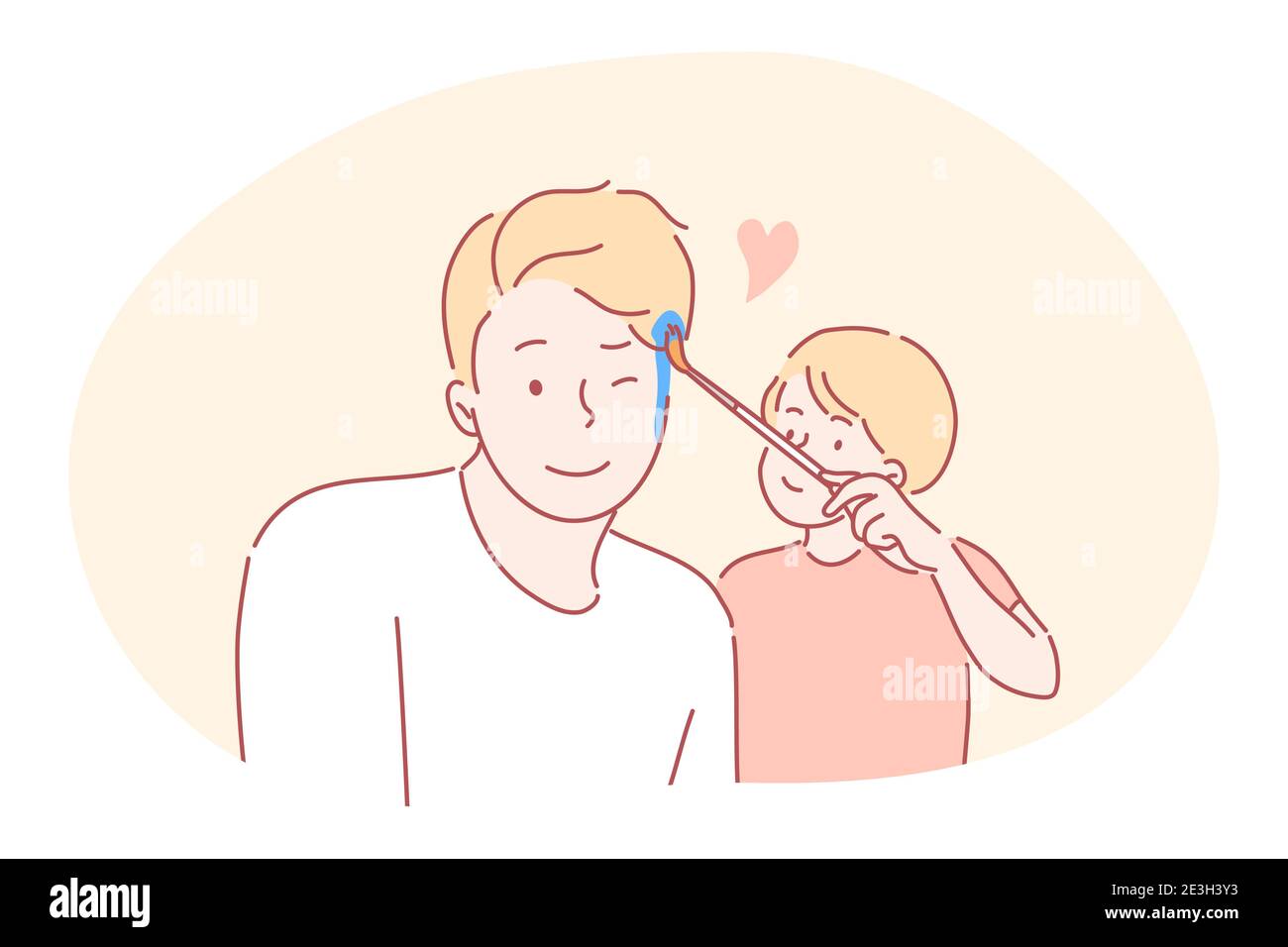 Childhood, fatherhood, game, fathers day concept. Happy smiling little ...