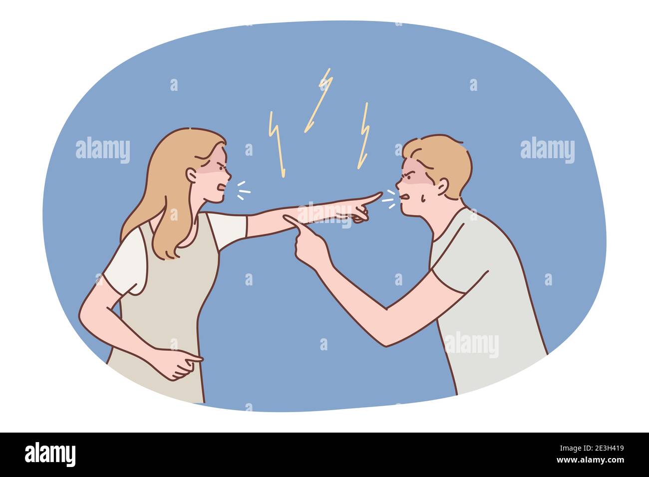 Family, quarrel, divorce, aggression, conflict concept. Angry ...