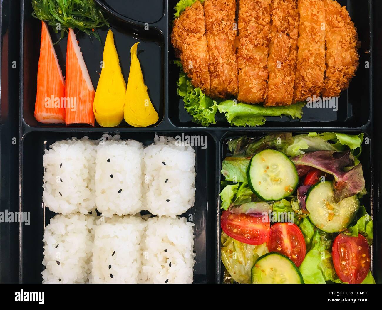 Bento japanese food, Top view close-up Stock Photo - Alamy
