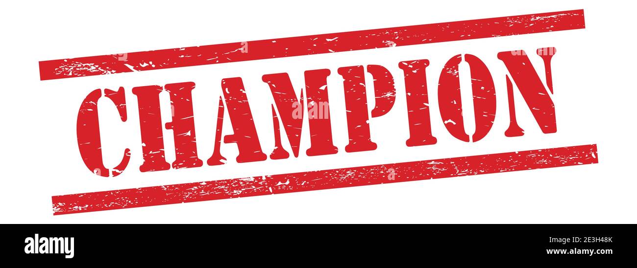 CHAMPION text on red grungy vintage rubber stamp Stock Photo - Alamy