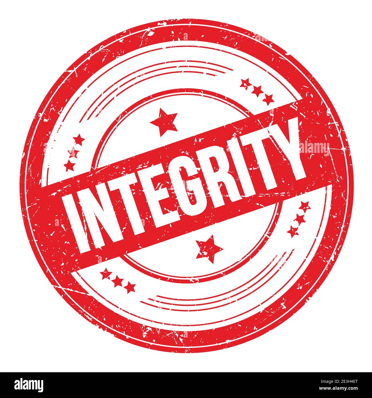INTEGRITY text on red round grungy texture stamp Stock Photo - Alamy
