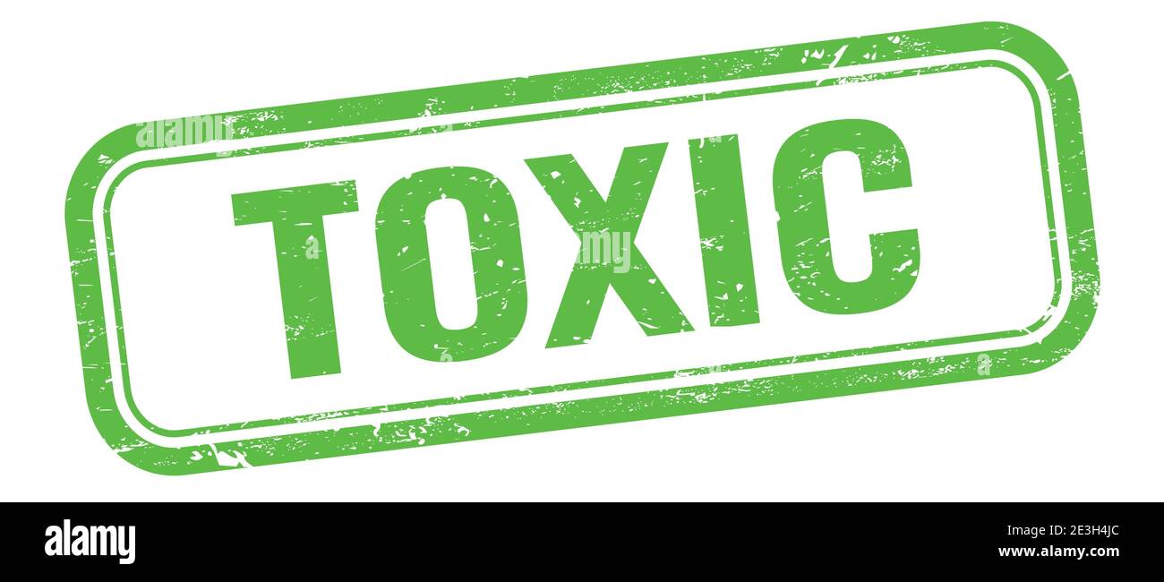 TOXIC text on green grungy vintage rectangle stamp Stock Photo - Alamy