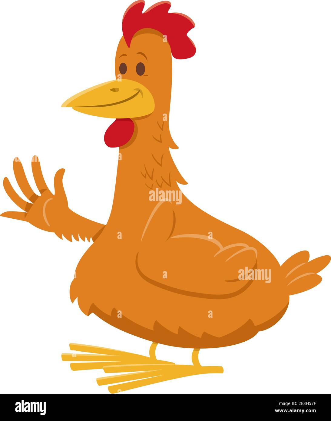 Cartoon illustration of funny chicken or hen farm bird animal character ...