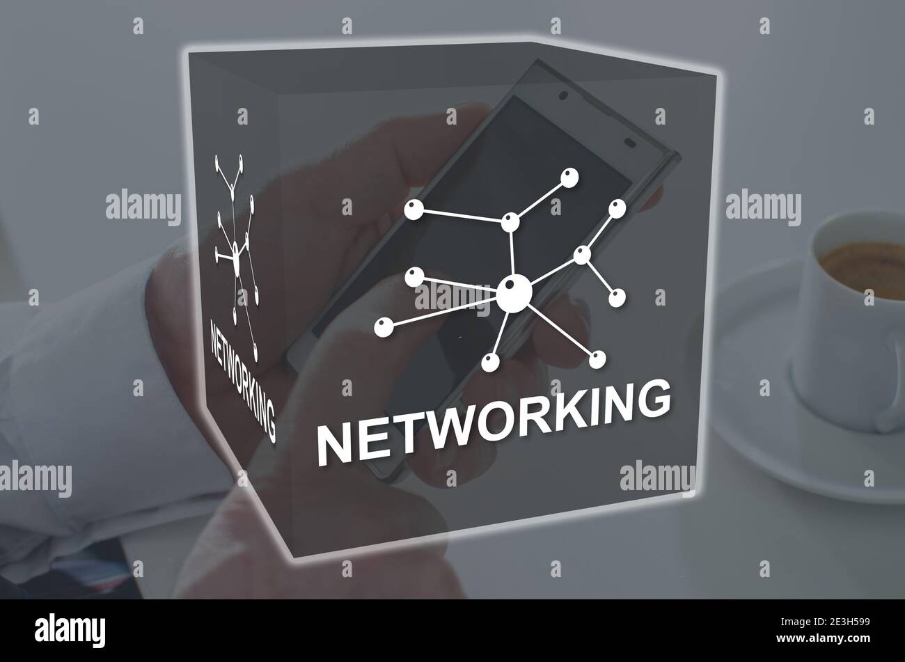 Networking concept illustrated by a picture on background Stock Photo ...