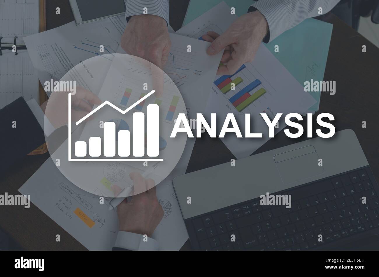Business analysis concept illustrated by a picture on background Stock ...