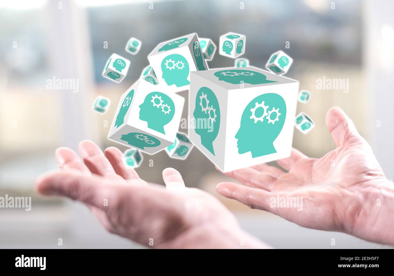 Creativity concept above the hands of a man Stock Photo - Alamy