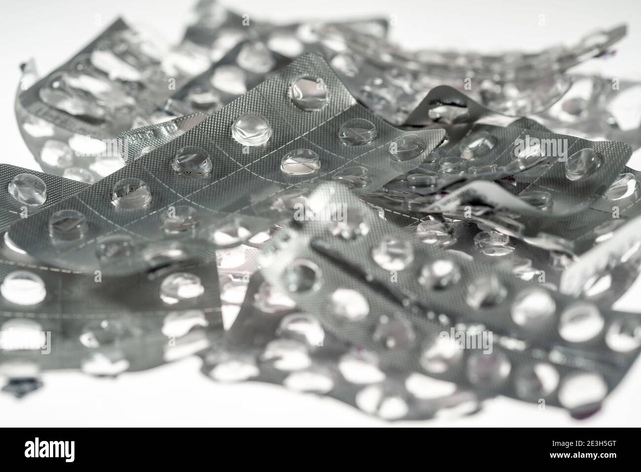 Empty, used medicine packaging, pills, tablets Stock Photo - Alamy
