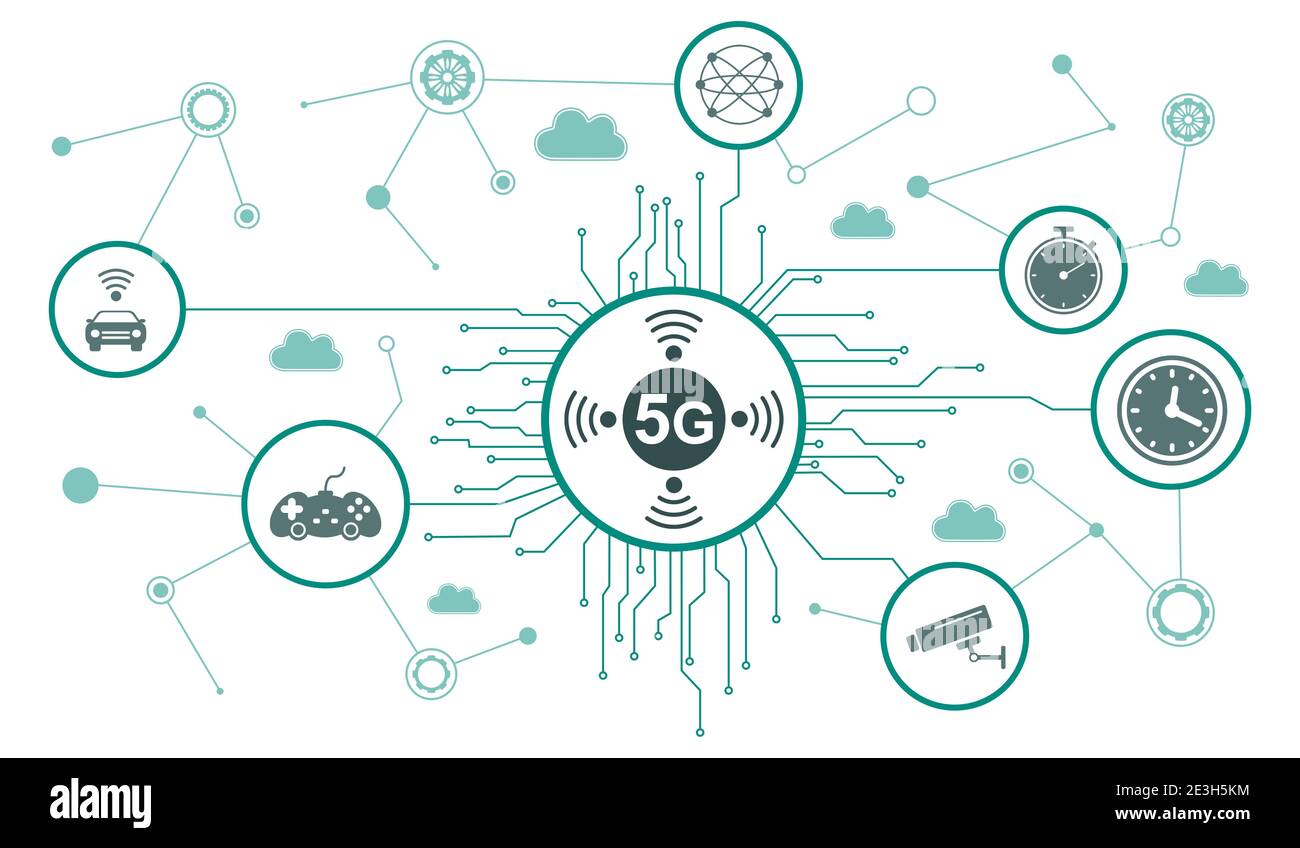 5g icons illustration Cut Out Stock Images & Pictures - Alamy