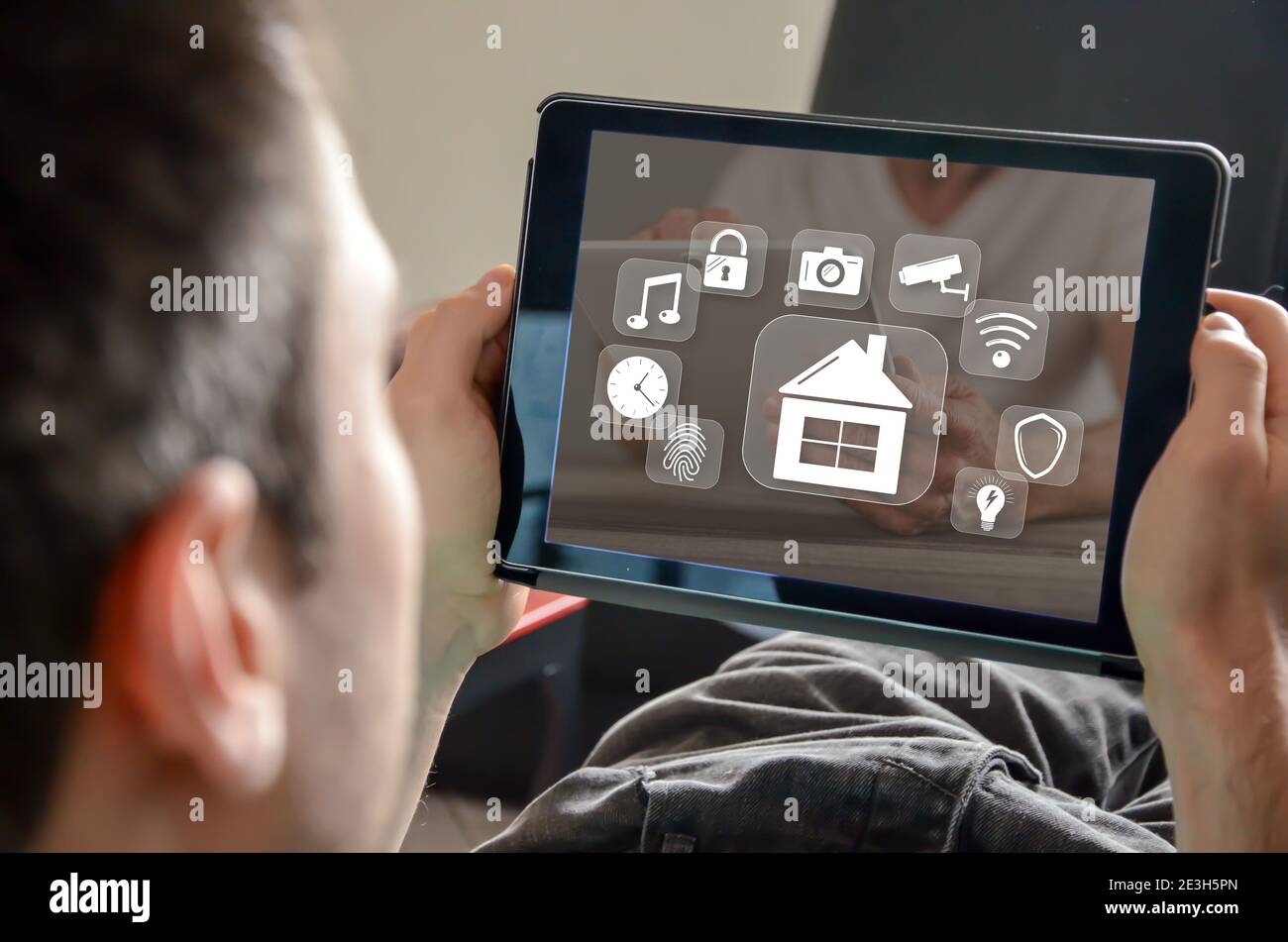 Smart home automation concept on a tablet Stock Photo - Alamy