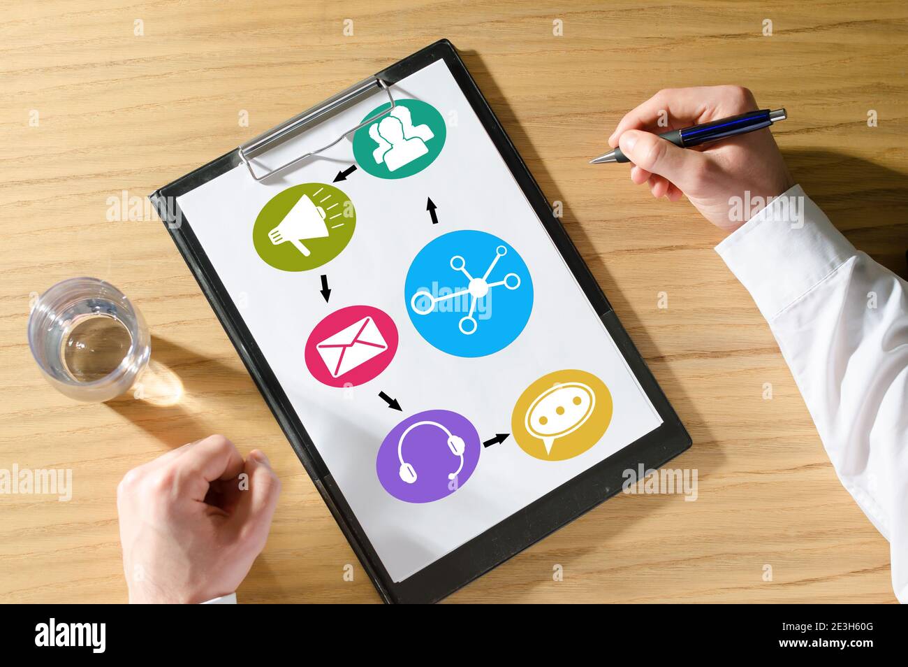 Network communication concept on a clipboard Stock Photo - Alamy