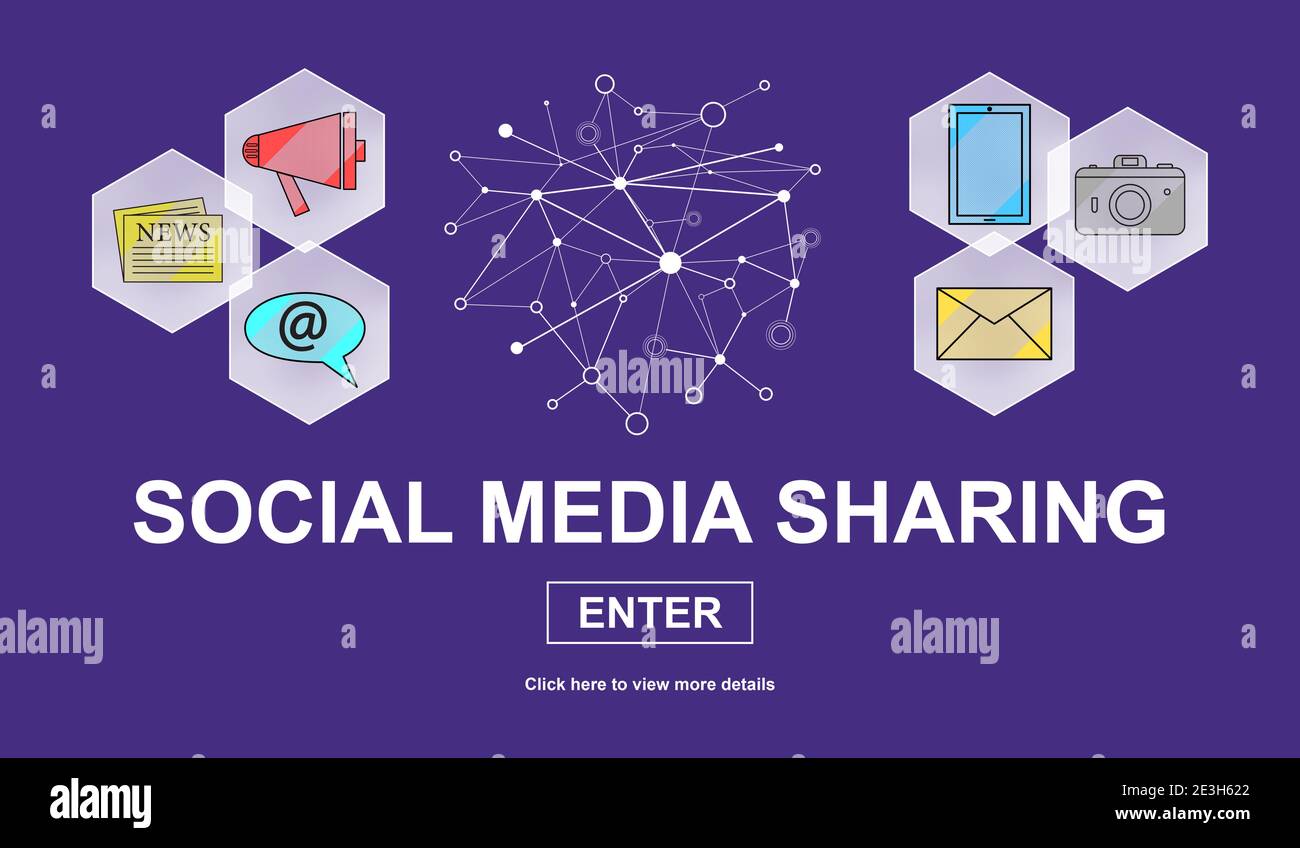 Illustration of a social media sharing concept Stock Photo - Alamy