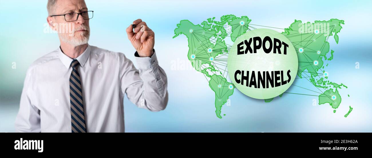 Export channels concept drawn by a businessman Stock Photo - Alamy