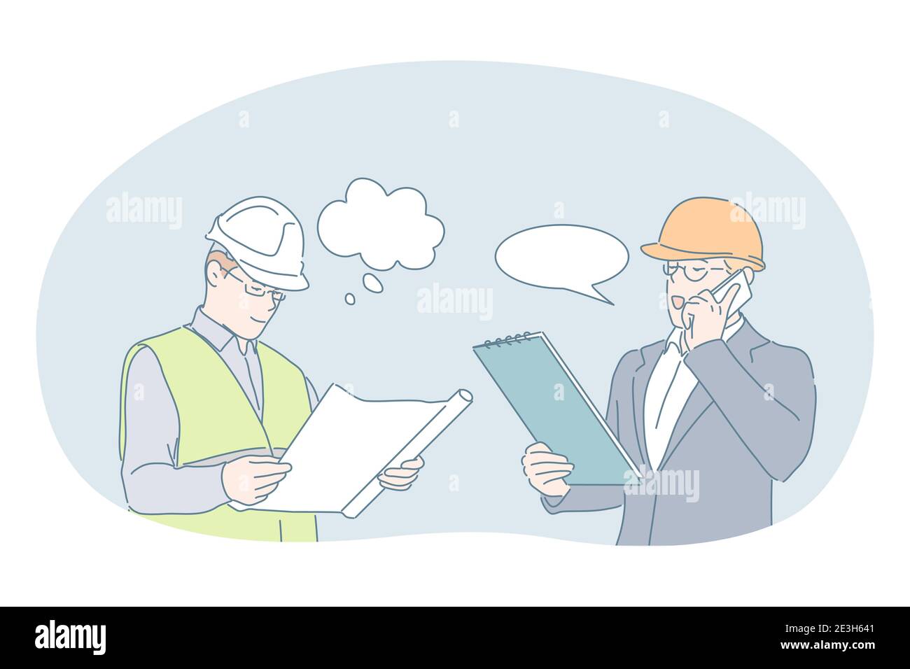 Engineering and construction business concept. Men professional ... Engineering and construction business concept. Men professional ...