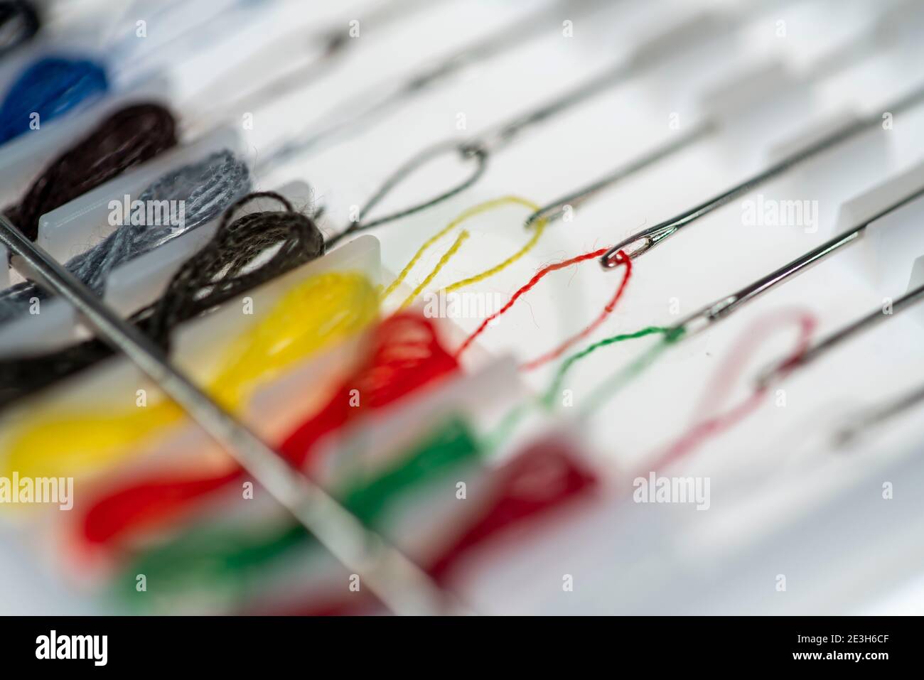 Sewing kit, sewing thread and sewing needles, already threaded ...