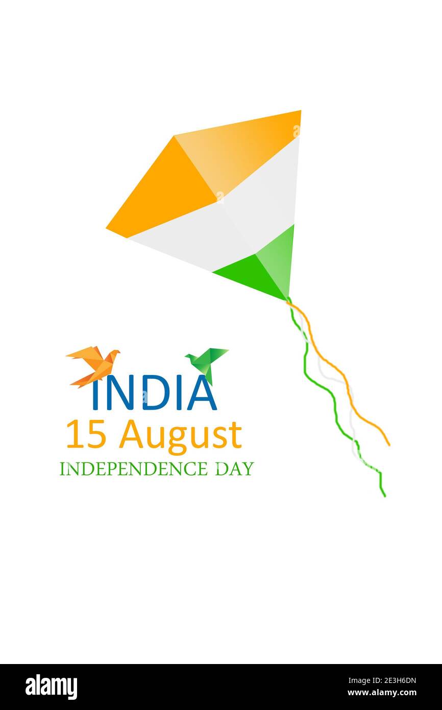 Indian independence day card with colors and wheel of Indian flag in ...