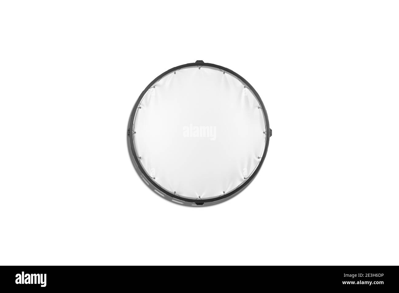 Blank white round stretching banner with grip frame mockup, isolated ...