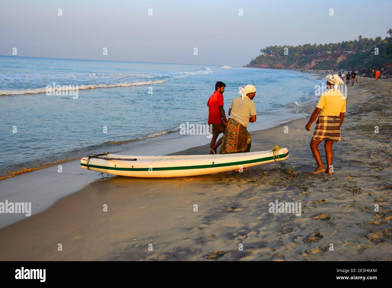 Fishing boat, Fishermen, Varkala, Kerala, India Stock Photo - Alamy