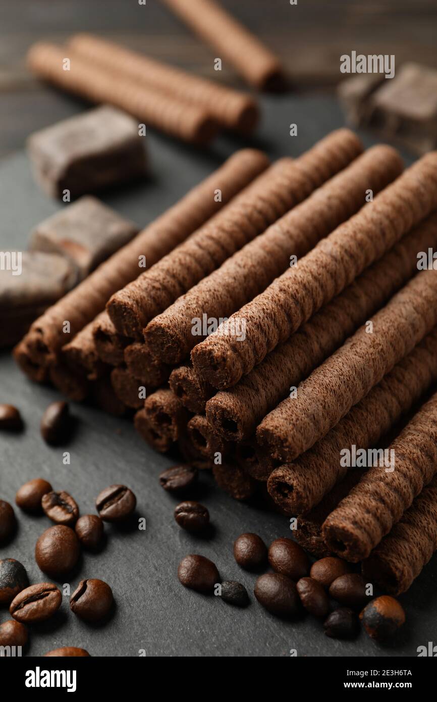 Chocolate wafer rolls hi-res stock photography and images - Alamy