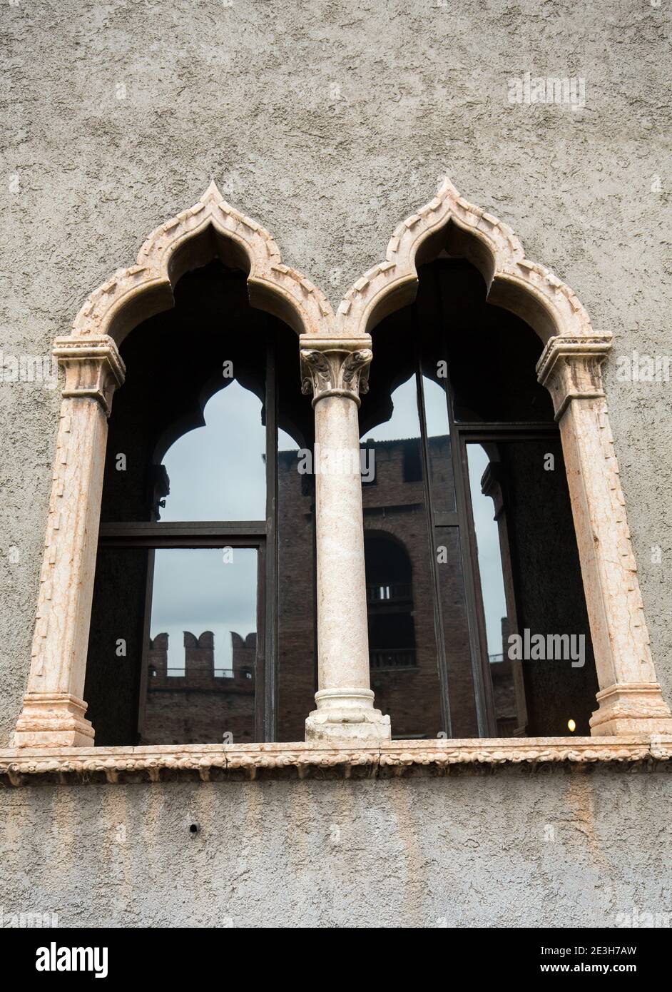 Old window in Castelvecchio Museum. Verona, Italy Stock Photo - Alamy