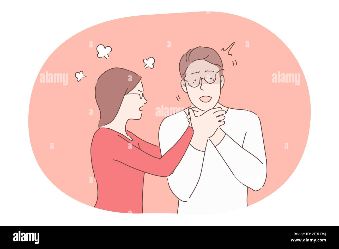 Strangle neck woman Stock Vector Images - Alamy