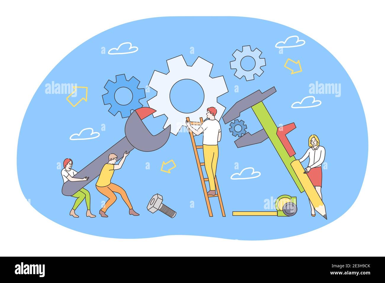 Teamwork, cooperation, collaboration, partnership, business concept ...