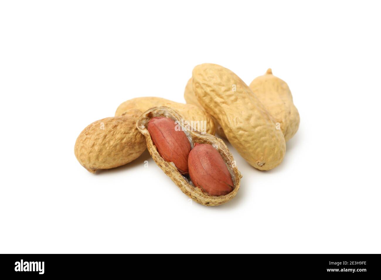 Shelled and unshelled peanut isolated on white background Stock Photo ...