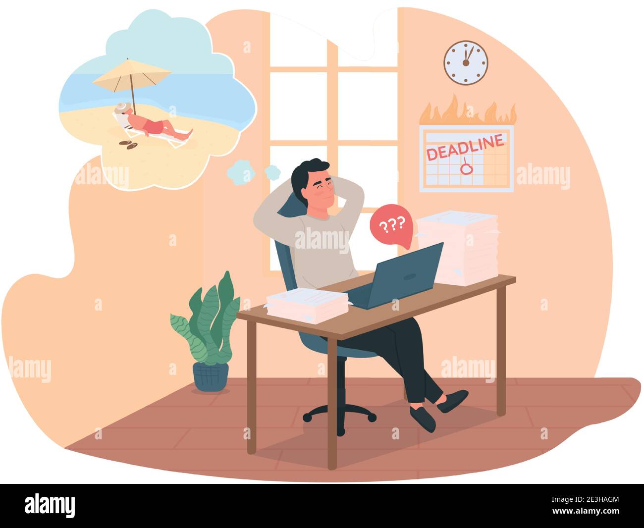 Procrastination cartoon hi-res stock photography and images - Alamy