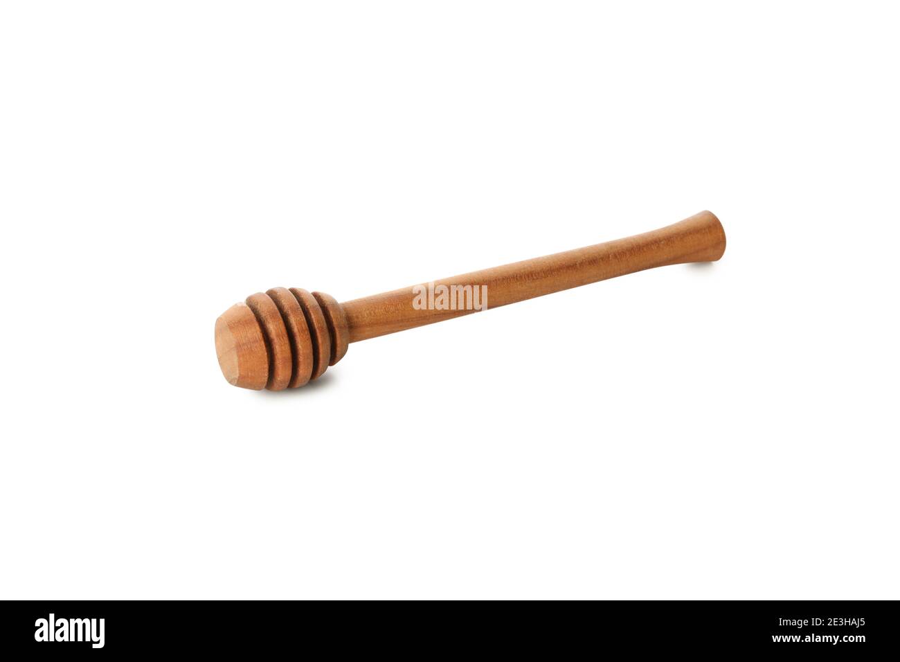 Single wooden dipper isolated on white background Stock Photo - Alamy