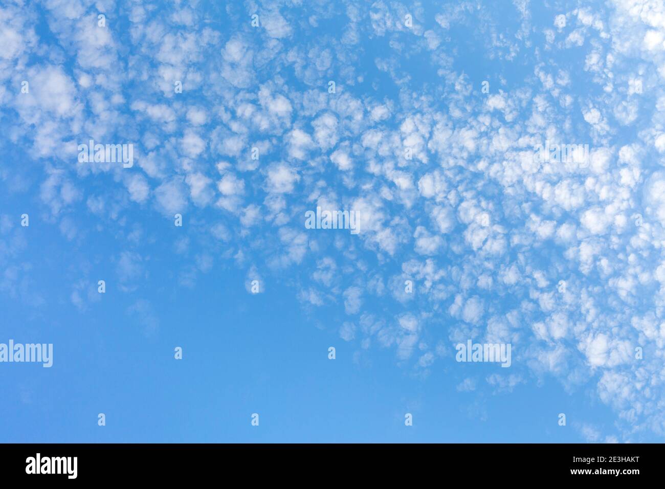 Positive life concepts and background shot of bright blue sky and cloud ...