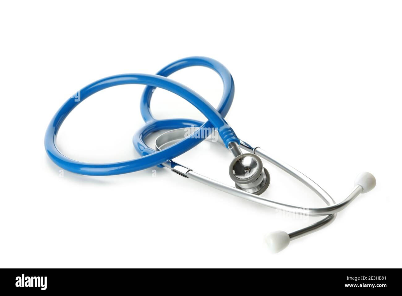 Blue medical stethoscope isolated on white background Stock Photo - Alamy