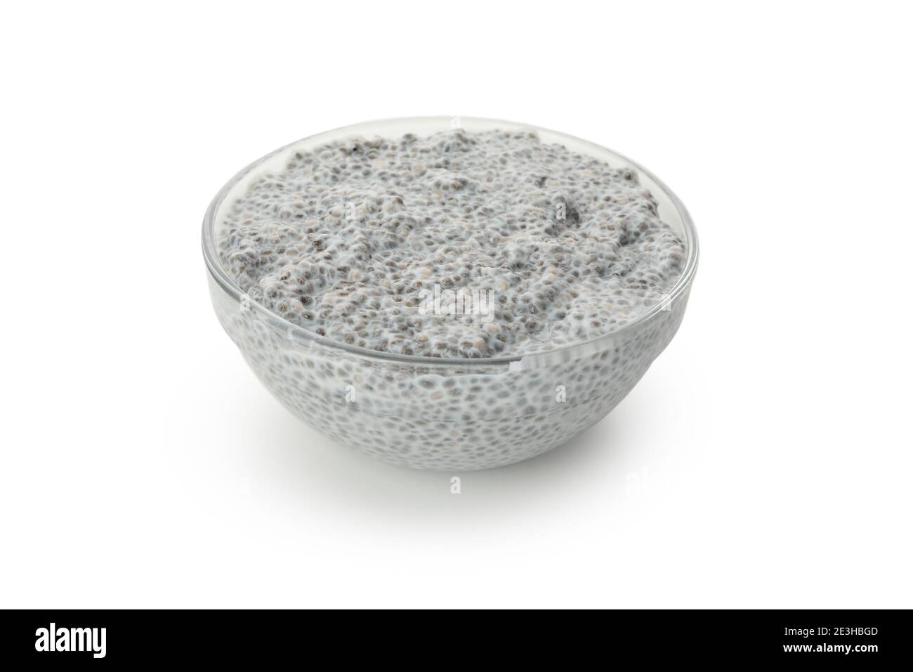 Bowl with chia pudding isolated on white background Stock Photo - Alamy