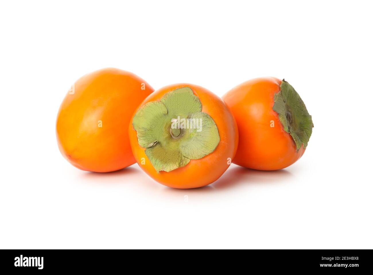 Fresh ripe persimmon isolated on white background Stock Photo - Alamy