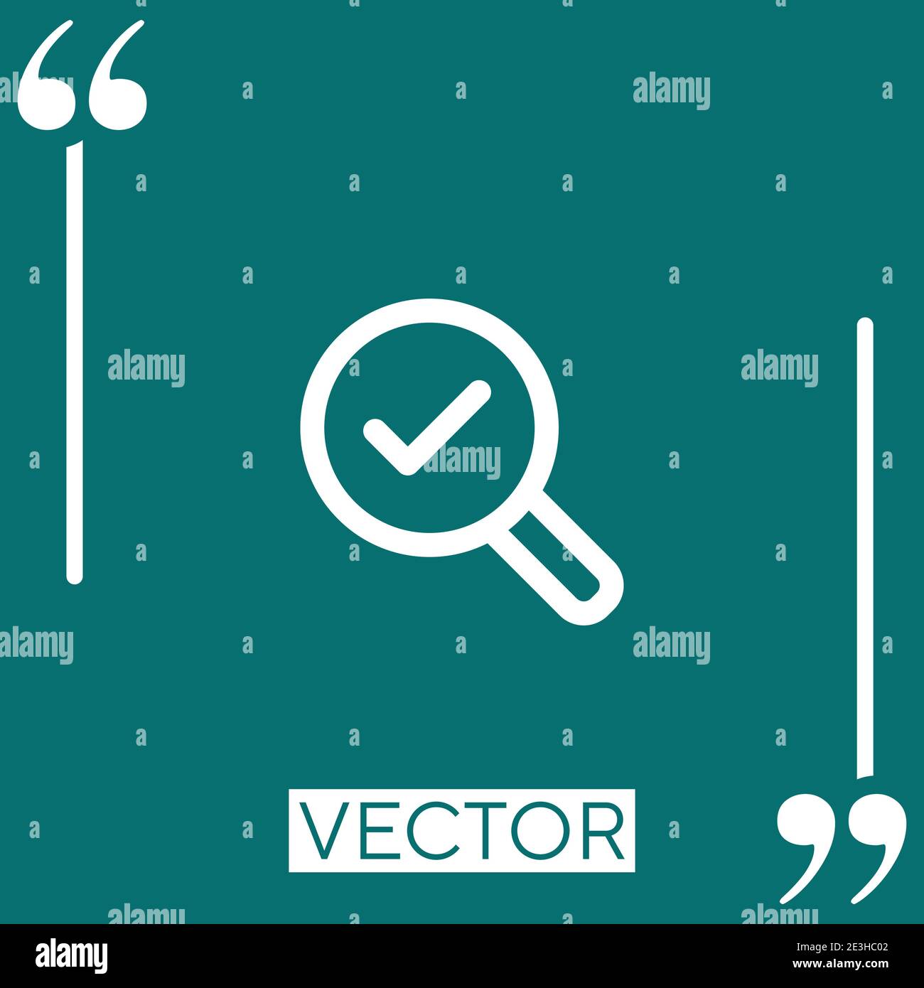 magnifying glass with verification sign vector icon Linear icon ...