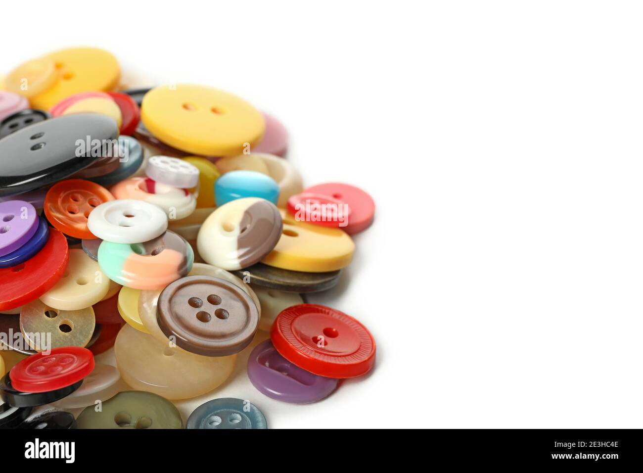 Multi colored buttons isolated on white background Stock Photo - Alamy