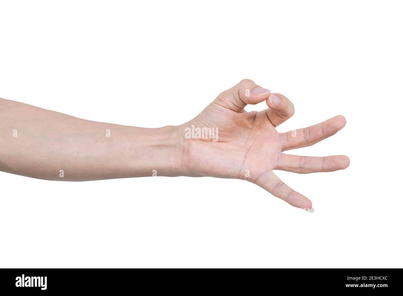 Man hand show making is OK, Isolated on white background with clipping ...