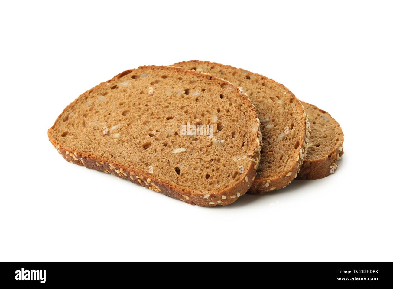 Dark bread slices isolated on white background Stock Photo - Alamy
