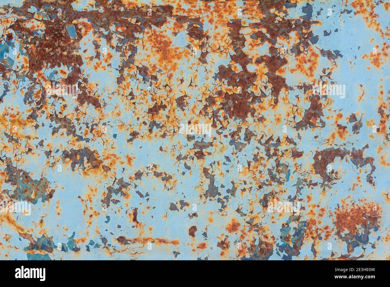 Blue rusted metal background. A rusty and scratched painted metal wall ...