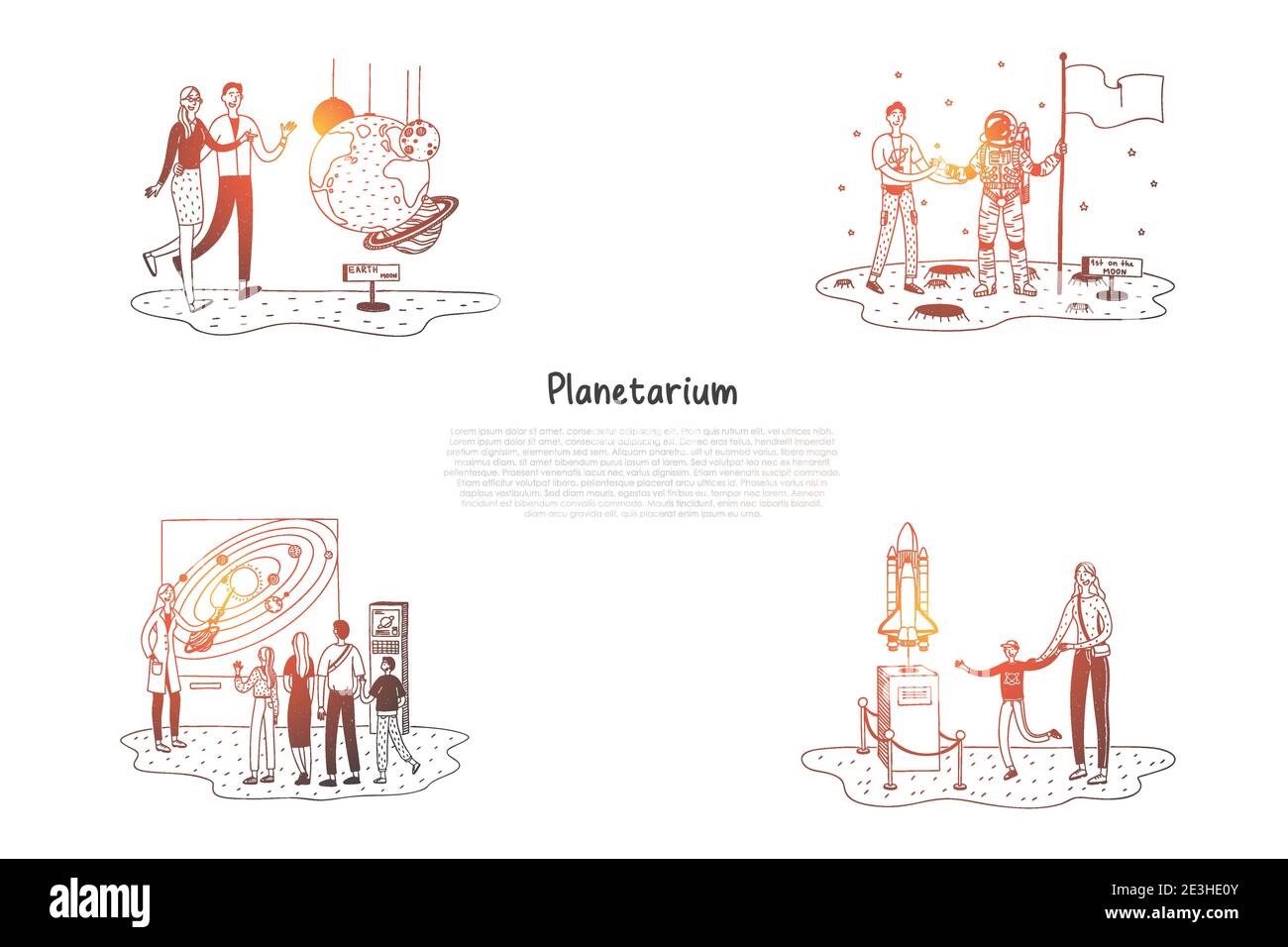 Planetarium - people in planetarium looking at exhibitions and ...