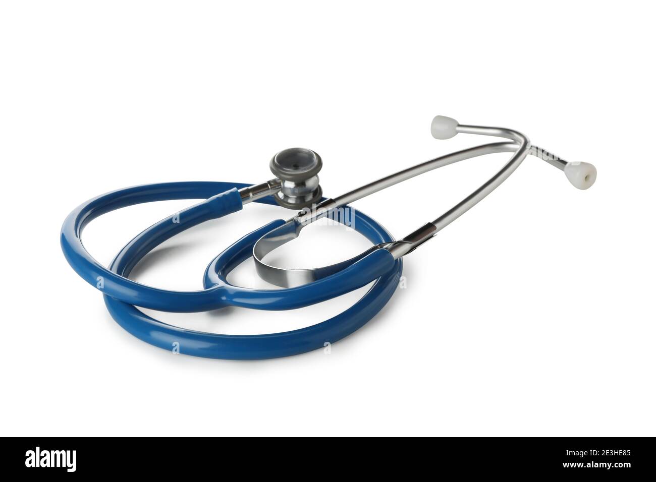 Blue medical stethoscope isolated on white background Stock Photo - Alamy