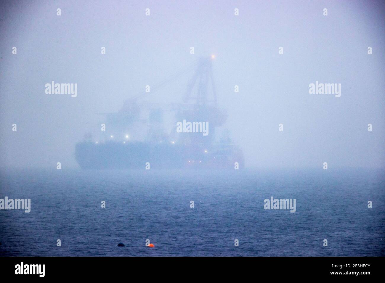Nienhagen, Germany. 19th Jan, 2021. The Russian pipe-laying vessel ...