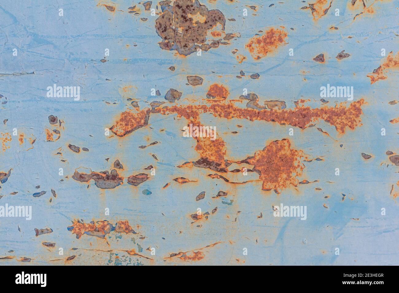 Blue rusted metal background. A rusty and scratched painted metal wall ...