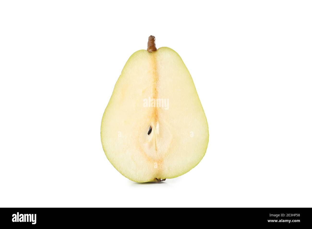 Half of green pear isolated on white background Stock Photo - Alamy