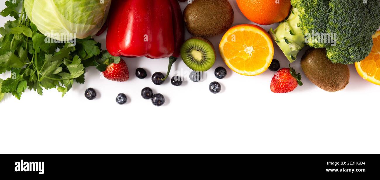 High in vitamin C food isolated on white background Stock Photo - Alamy