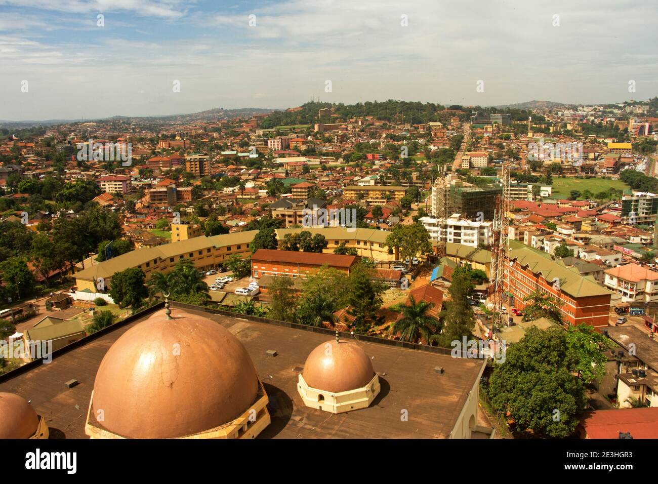 The view over central Kampala looking south from the vantage point of ...